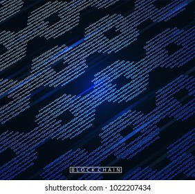 Blockchain Digital Illuminated Shape Chain Shape Stock Vector (Royalty ...
