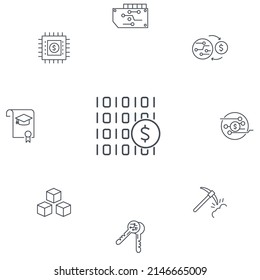 Blockchain Icons Set Blockchain Pack Symbol Stock Vector (Royalty Free ...