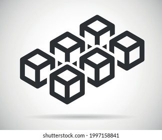 Blockchain Symbol Database Blocks Vector Icon Stock Vector (Royalty ...