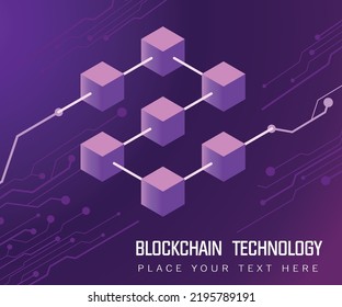 Blockchain Technology Connecting Cube Cryptocurrency Blockchain Stock ...