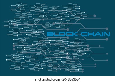 Blockchain Vector Background Illustration On Dark Stock Vector (Royalty ...