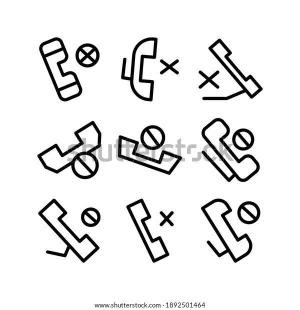 Blocked Call Icon Logo Isolated Sign Stock Vector (Royalty Free ...