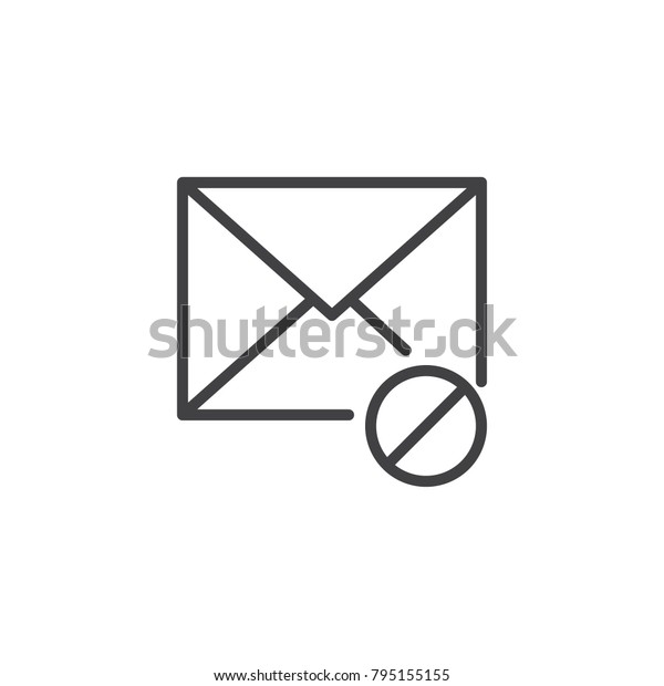 Blocked Mail Line Icon Outline Vector Stock Vector (Royalty Free ...