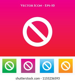 Blocked Restricted Icon Colored Square Box Stock Vector (Royalty Free ...