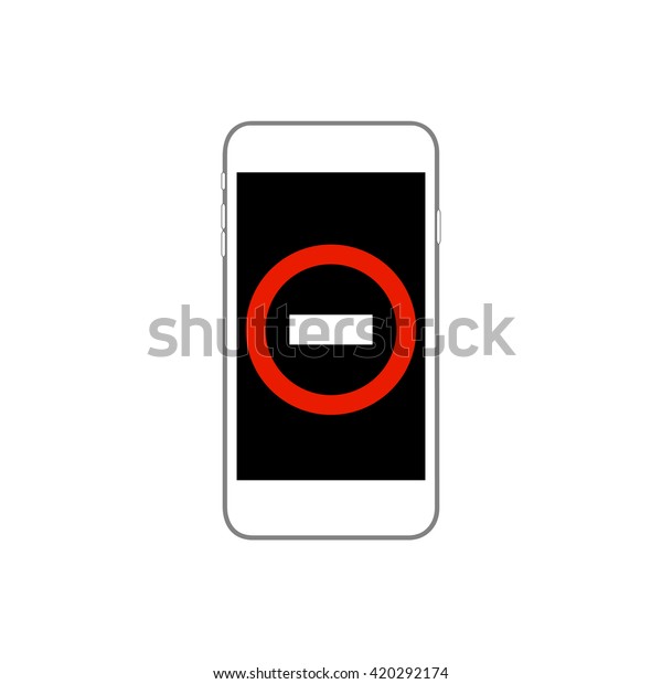 Blocked Screen Smartphone Vector Illustration White Stock Vector ...