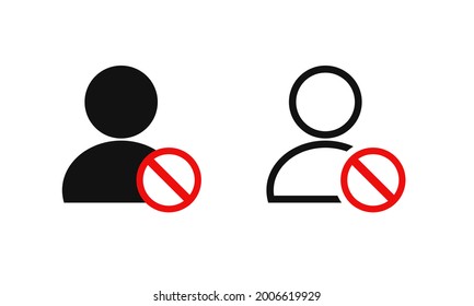 Blocked User Avatar Block Profile Icon Stock Vector (Royalty Free ...