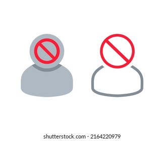 Blocked User Block Person Profile Icon Stock Vector (Royalty Free ...