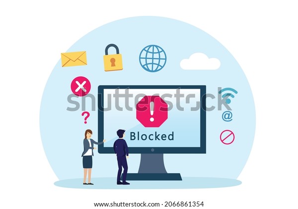 Blocked Vector Concept Two People Looking Stock Vector (Royalty Free ...