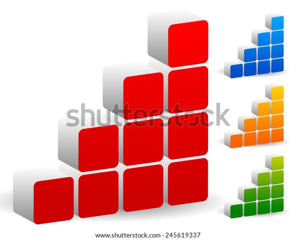 Blocks Bar Chart Bar Graph Building Stock Vector Royalty Free