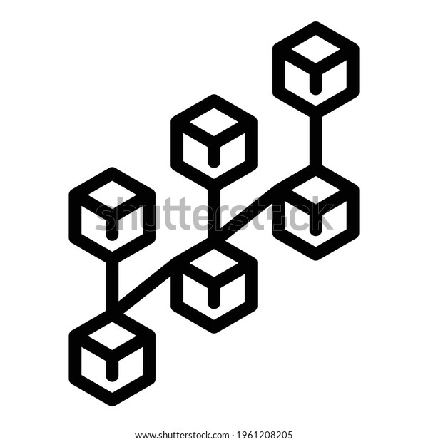 Blocks Chain Network Icon Outline Blocks Stock Vector (Royalty Free ...