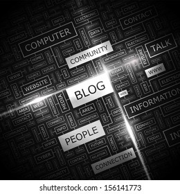 Blog Background Concept Wordcloud Illustration Print Stock Vector ...