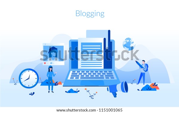 Blog Content Blogging Post Concept Web Stock Vector (Royalty Free ...