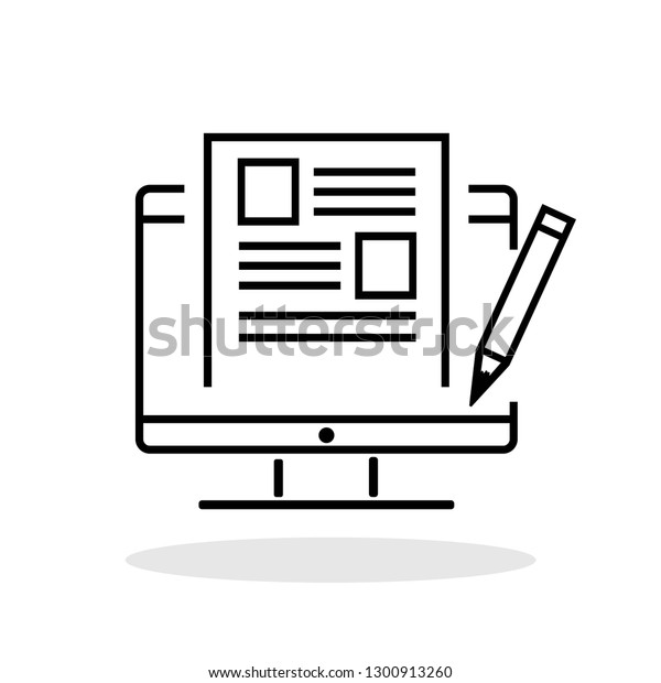 Blog Icon Flat Style Blog Symbol Stock Vector (Royalty Free) 1300913260 ...