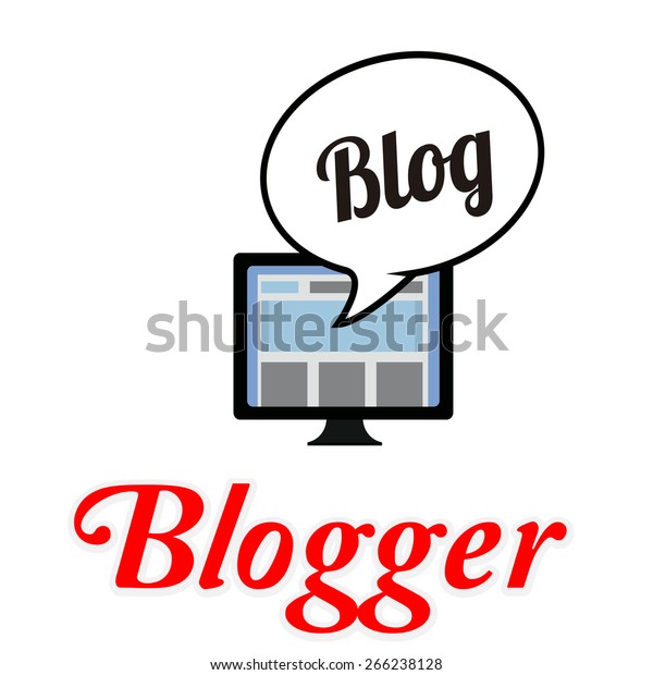 Blogger Blog On Computer Screen Stock Vector (Royalty Free) 266238128 ...