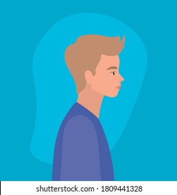 Blond Man Cartoon Side View Design Stock Vector (Royalty Free ...