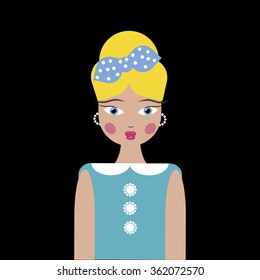 Blonde Girl Retro Vector Stock Vector (Royalty Free) 362072570 ...
