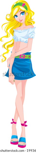 Blondie Vector Cute Girl Stock Vector (Royalty Free) 199368767 ...
