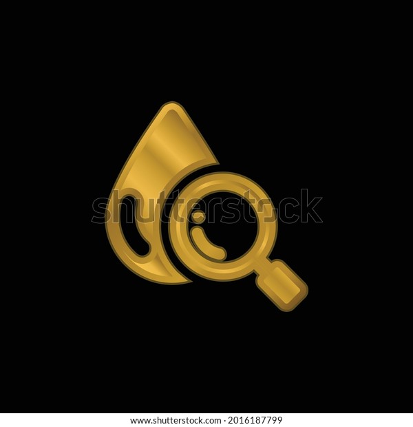 Blood Analysis Gold Plated Metalic Icon Stock Vector (Royalty Free ...