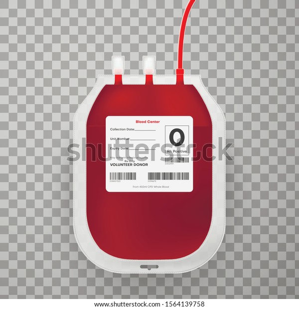 Blood Bag Label Realistic Vector Illustration Stock Vector (Royalty ...