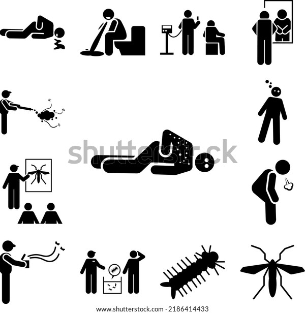 Blood Corpse Death Corpse Icon Collection 库存矢量图（免版税）2186414433 ...