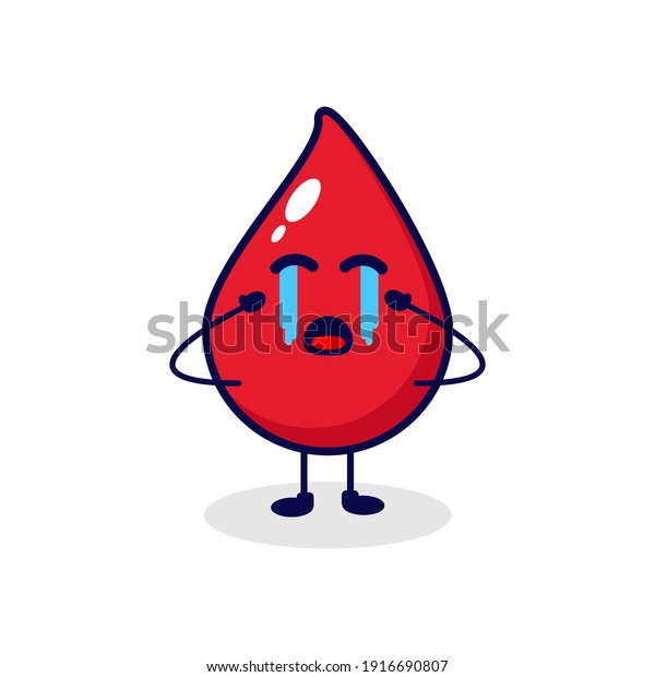 Blood Cry Cute Character Illustration Stock Vector (Royalty Free ...