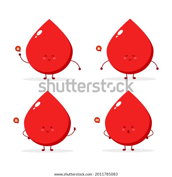 Blood Cute Character Set Pose Illustration Stock Vector (Royalty Free ...
