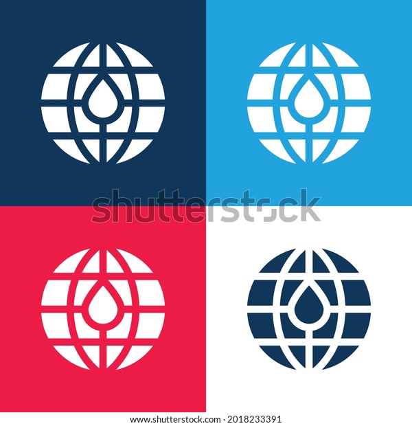 Blood Donation Blue Red Four Color Stock Vector (Royalty Free ...