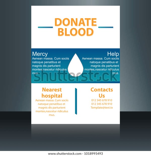 Blood Donation Concept Information Poster Brochure Stock Vector ...