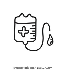 Blood Donation Doodle Icon Vector Illustration Stock Vector (Royalty ...