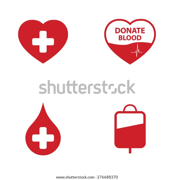 Blood Donation Icon Set Stock Vector (Royalty Free) 276688370 ...
