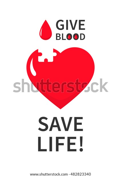Blood Donation Puzzle Vector Template Blood Stock Vector (Royalty Free ...