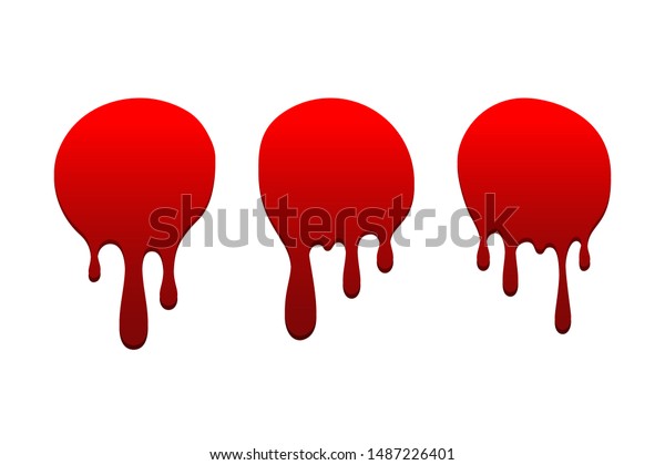 Blood Drip Set Drop Blood Isloated Stock Vector (Royalty Free) 1487226401