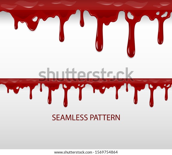 Blood Dripping Top Seamless Patternvector Illustration Stock Vector ...