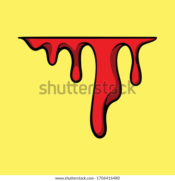 Blood Dripping Vector Isolated On Yellow Stock Vector (Royalty Free ...