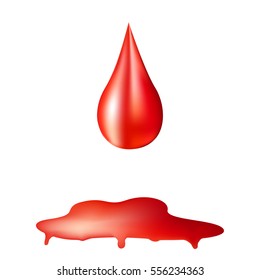 Blood Drop Fall Down On Pool Stock Vector (Royalty Free) 556234363 ...