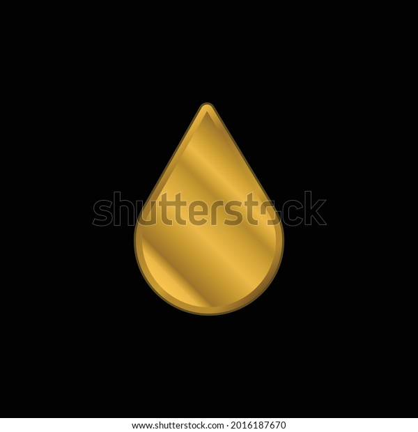 Blood Drop Gold Plated Metalic Icon Stock Vector (Royalty Free ...