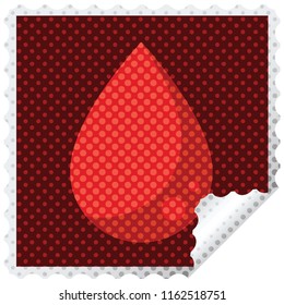 Blood Drop Graphic Square Sticker Stamp Stock Vector (Royalty Free ...