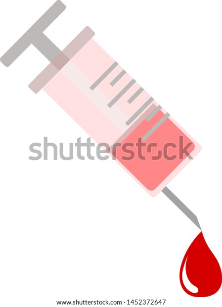 Blood Drop Syringeisoled Backgroundvector Illustrarion Stock Vector ...
