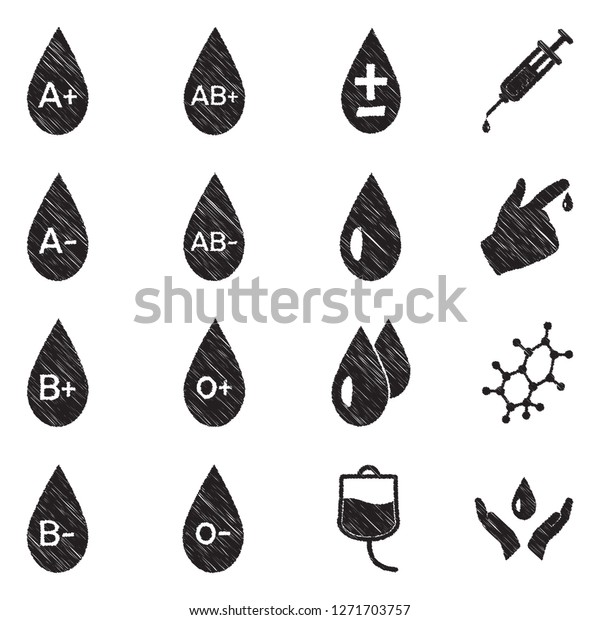 Blood Group Icons Black Scribble Design Stock Vector (Royalty Free ...