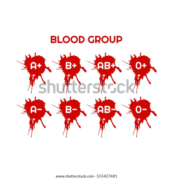 Blood Group Blood Type Icons Splashes Stock Vector (Royalty Free ...