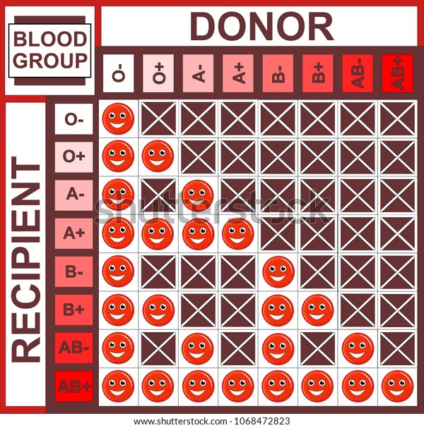 Blood Group Blood Typered Blood Cell Stock Vector (Royalty Free) 1068472823