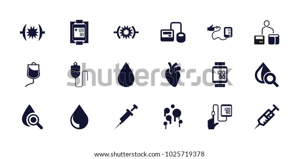 Blood Icons Set 18 Editable Filled Stock Vector (Royalty Free ...