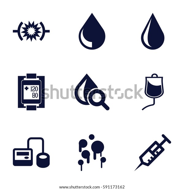 Blood Icons Set Set 9 Blood Stock Vector (Royalty Free) 591173162