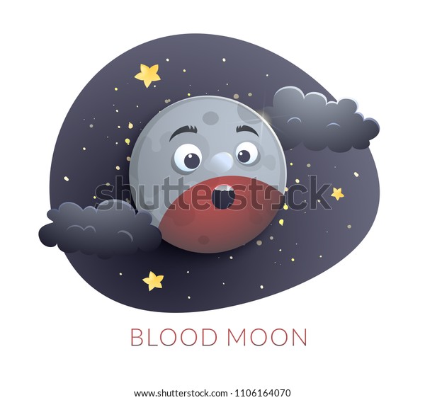 Blood Moon Concept Design Lunar Eclipse Stock Vector (Royalty Free ...