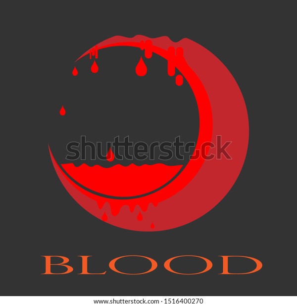 Blood Moon Vector Illustration Logo Emblem Stock Vector (Royalty Free ...