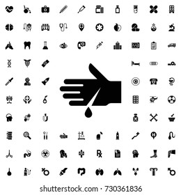 Blood On Hand Icon Set Filled Stock Vector (Royalty Free) 730361836 ...