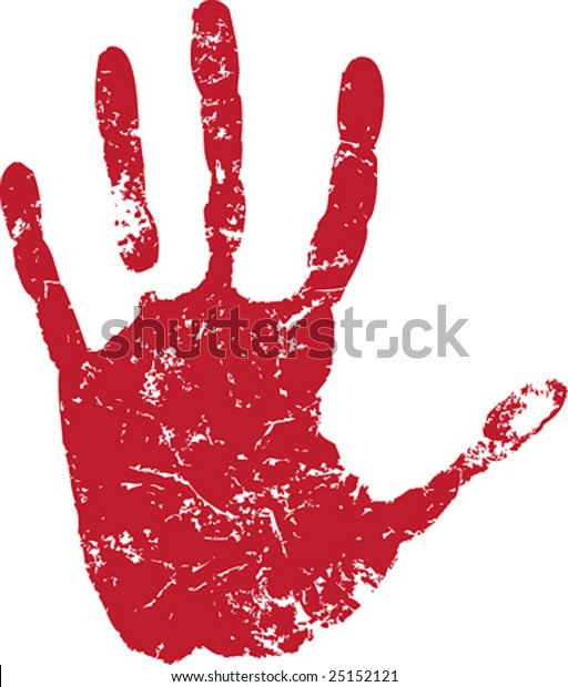 Blood On Hand Print Vector Stock Vector (Royalty Free) 25152121