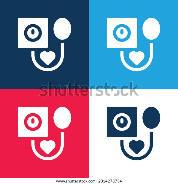 Blood Pressure Blue Red Four Color Stock Vector (Royalty Free ...