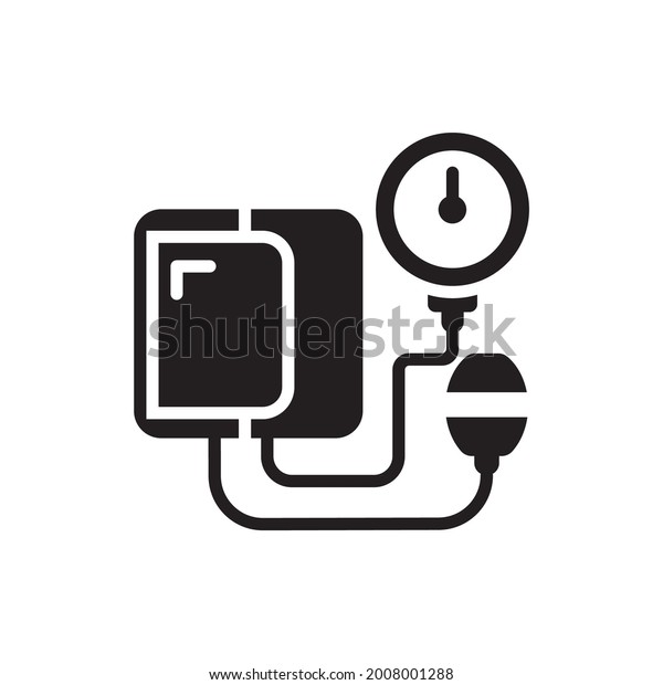 Blood Pressure Meter Vector Solid Icon Stock Vector (Royalty Free ...
