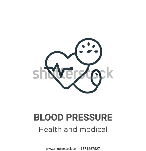 Blood Pressure Outline Vector Icon Thin Stock Vector (Royalty Free ...